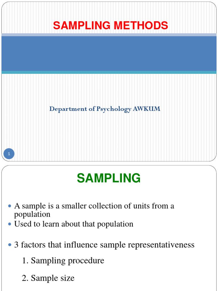 Lecture 8 Sampling | PDF | Sampling (Statistics) | Stratified Sampling