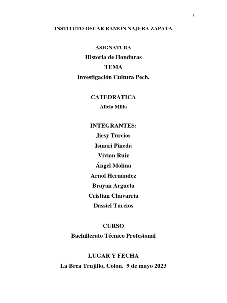 Informe Cultura Pech Word. | PDF | Religión y espiritualidad