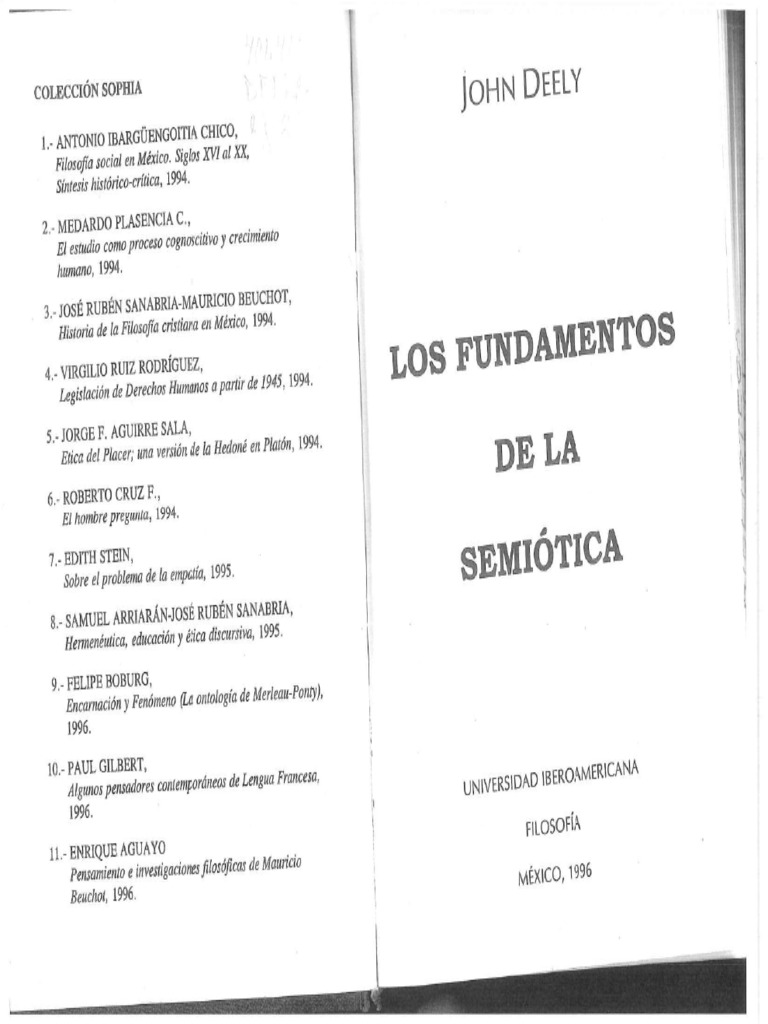 Deely J (1996) Fundamentos de La Semiotica | PDF
