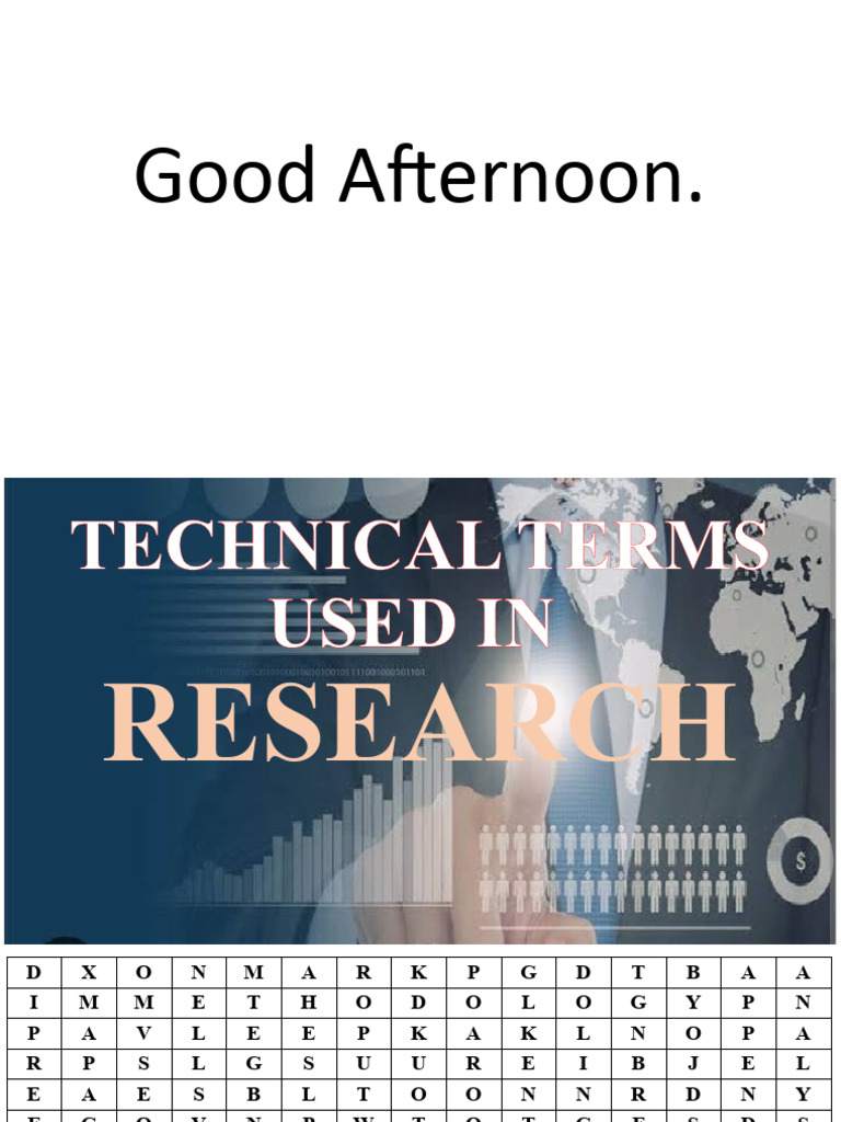 Technical Terms Used in Research | PDF | Survey Methodology | Methodology