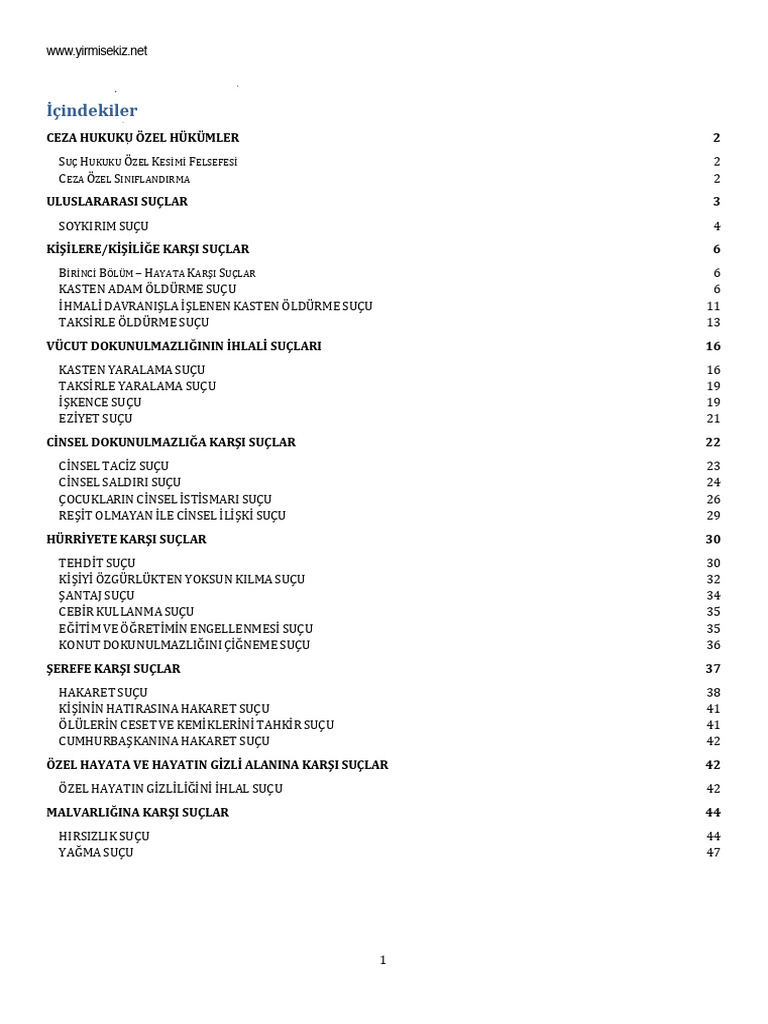 Ceza Özel Not | PDF