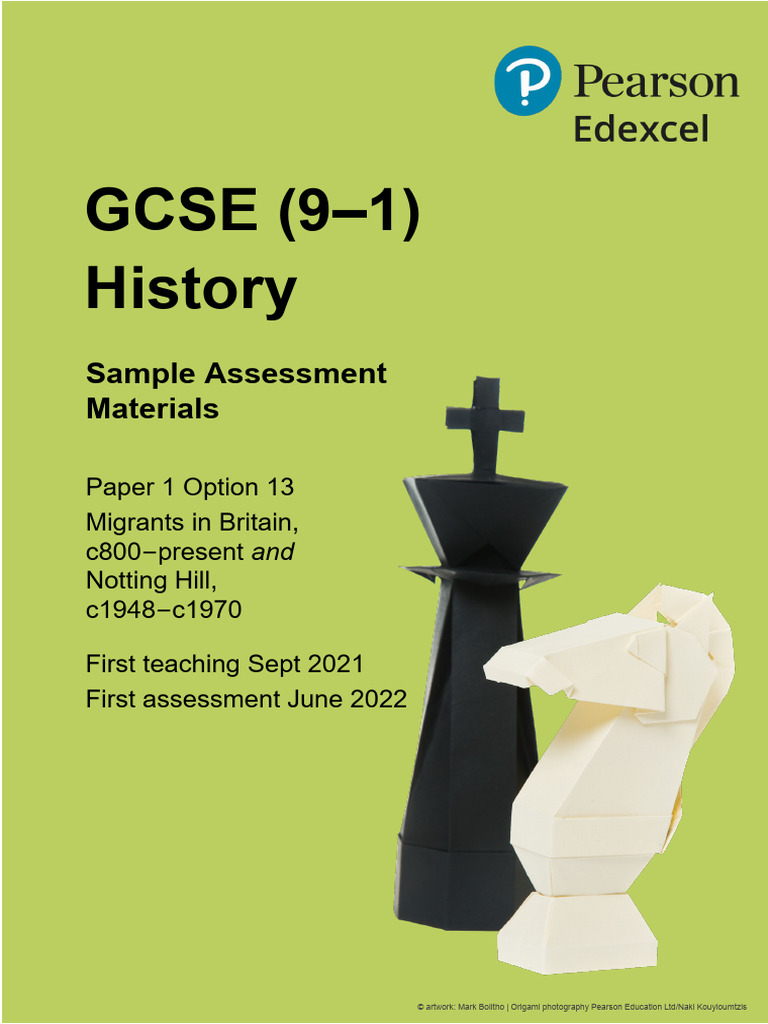 Pearson Edexcel GCSE History Migration SAMs Final Draft | PDF