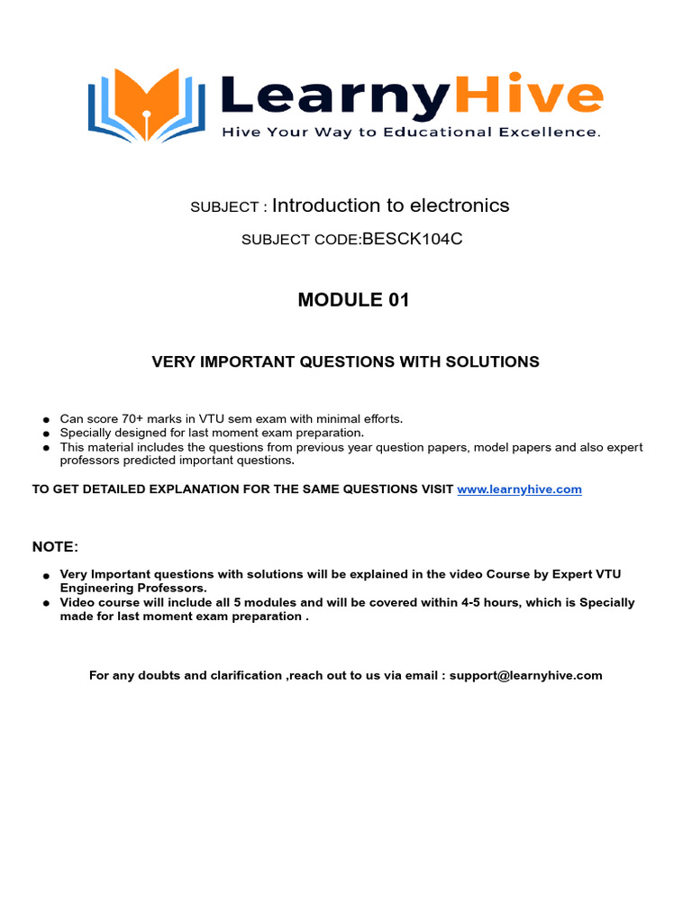 Electronics Exam Prep Key Questions Pdf Rectifier Amplifier