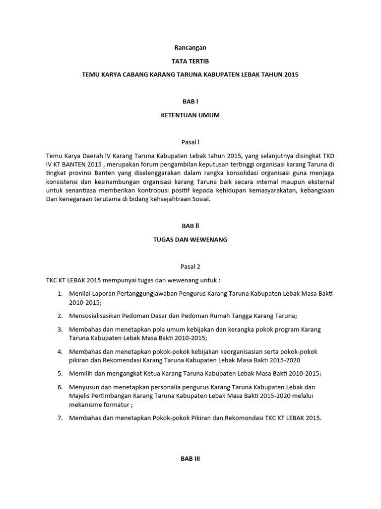 Rancangan Tata Tertib | PDF