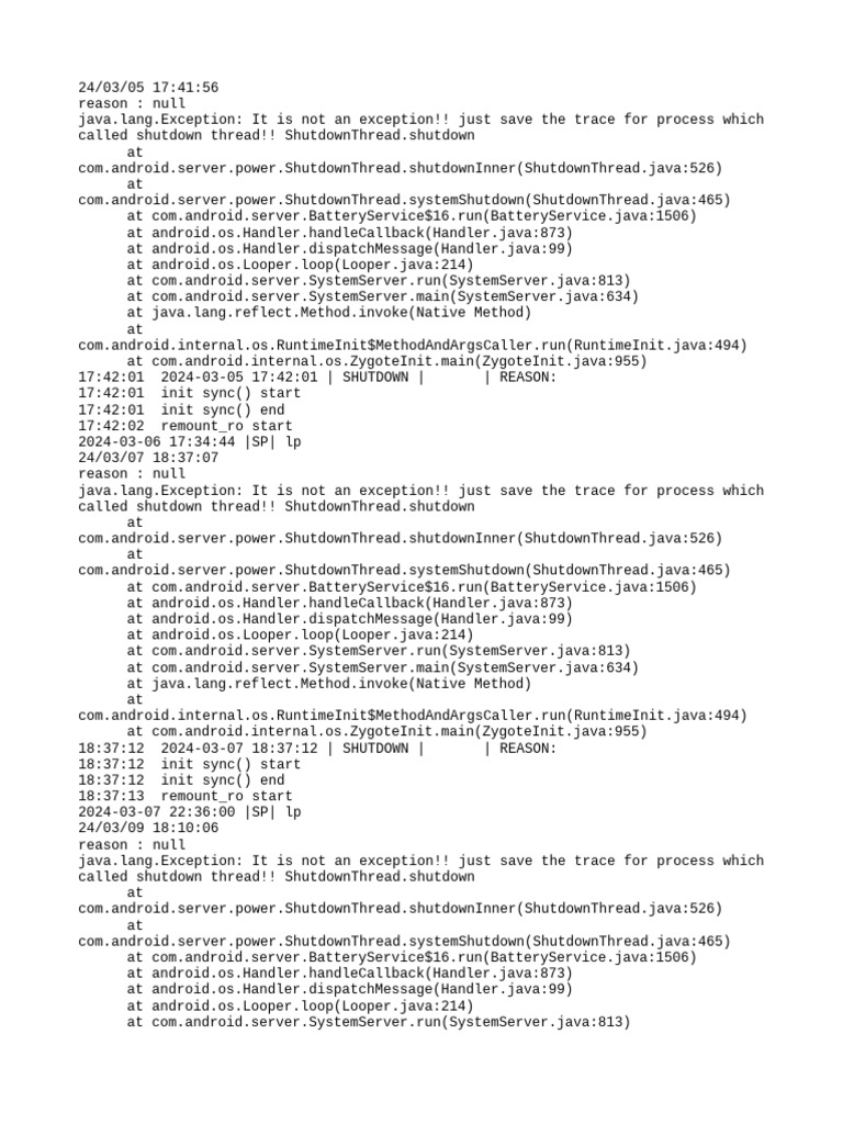 Power Off Reset Reason Backup Pdf Java Programming Language Technology Development