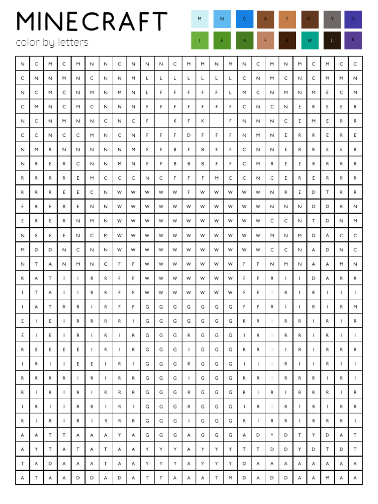 Minecraft Color by Number Printables | PDF