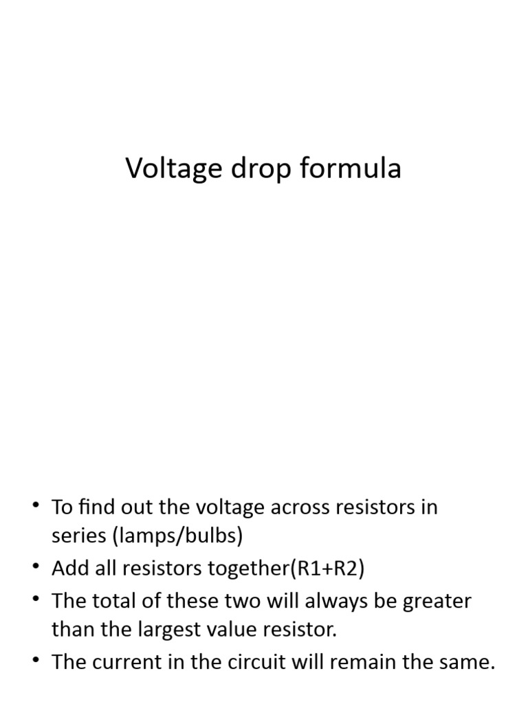 Voltage Drop Formula Lesson (3) | PDF