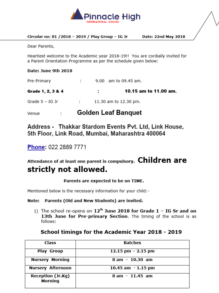 Orientation Letter Final | PDF