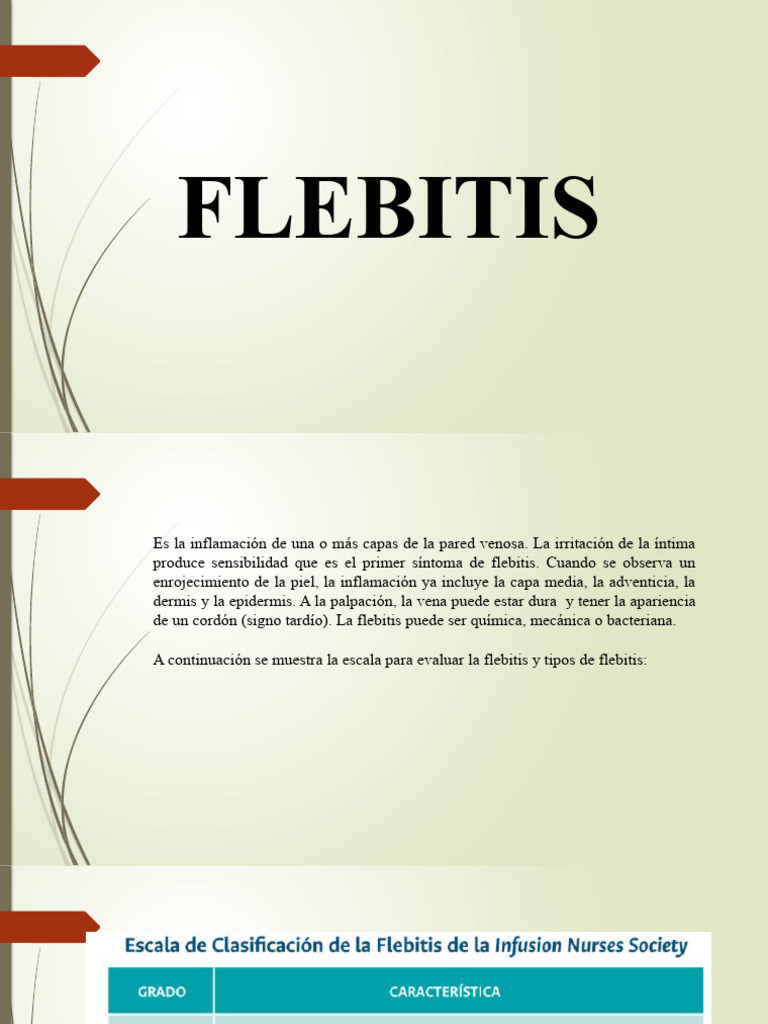 Flebitis: Causas, Síntomas y Tipos | PDF | Hipertensión | Presión sanguínea