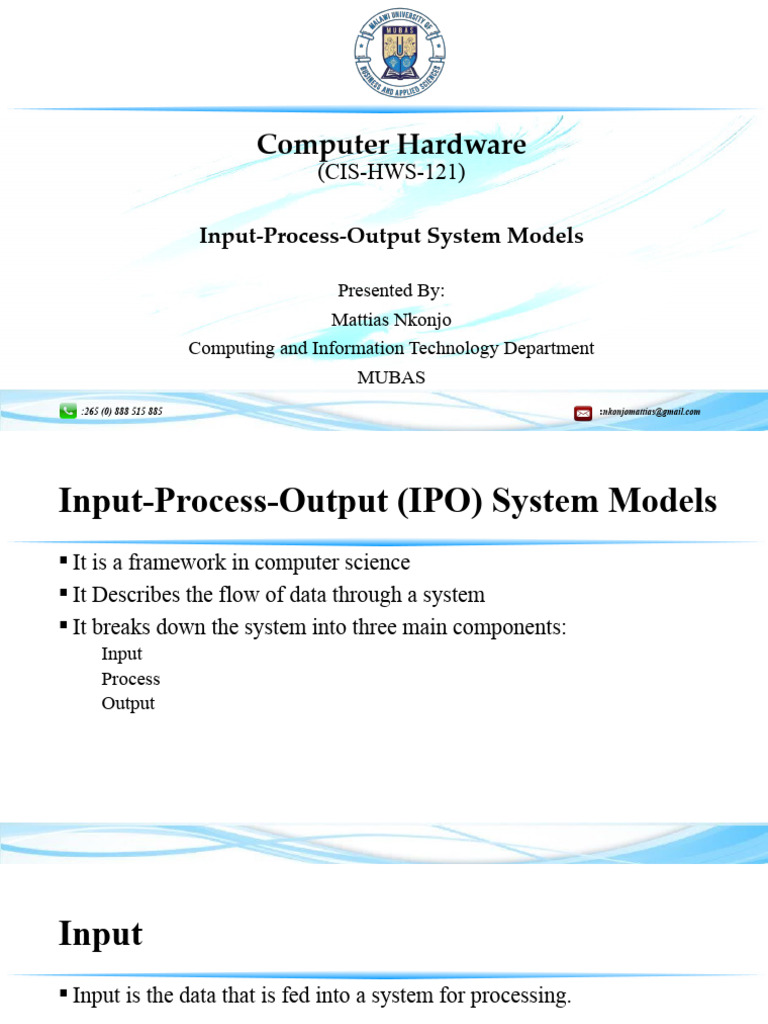 Input-Process-Output System Models | PDF | Input/Output | Computer Hardware Input-Process-Output System Models | PDF | Input/Output | Computer Hardware
