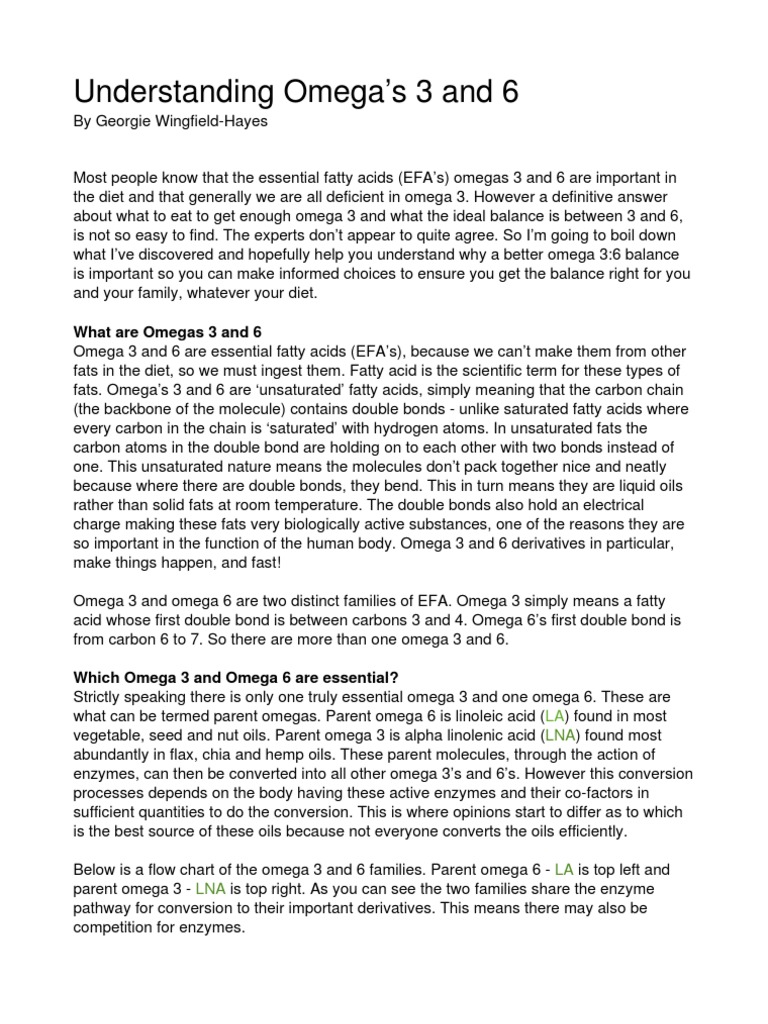 Understanding Omega Fatty Acids | PDF | Omega 3 Fatty Acid | Fat
