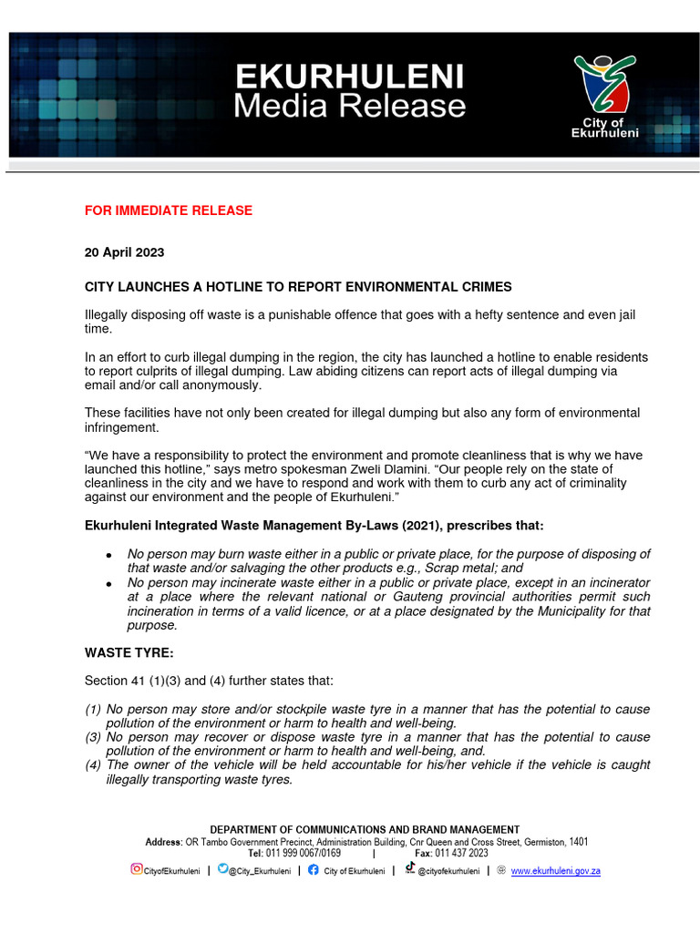 Sdoc 05 01 Si | PDF | Waste | Crimes
