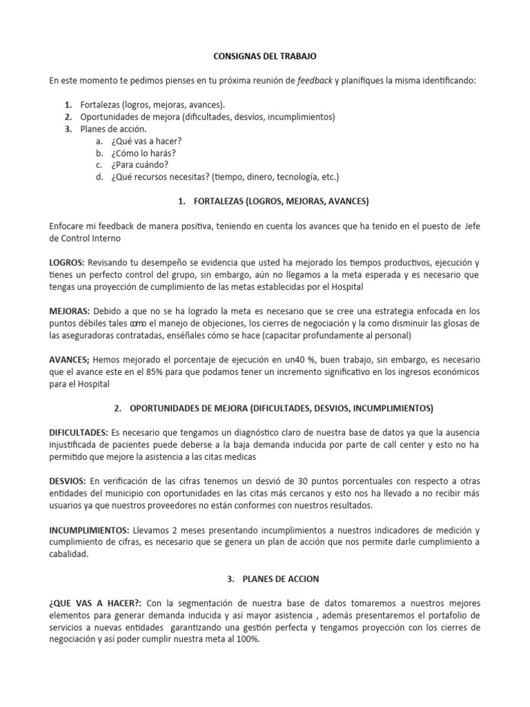 Planificación de Reunión de Feedback Efectiva | PDF