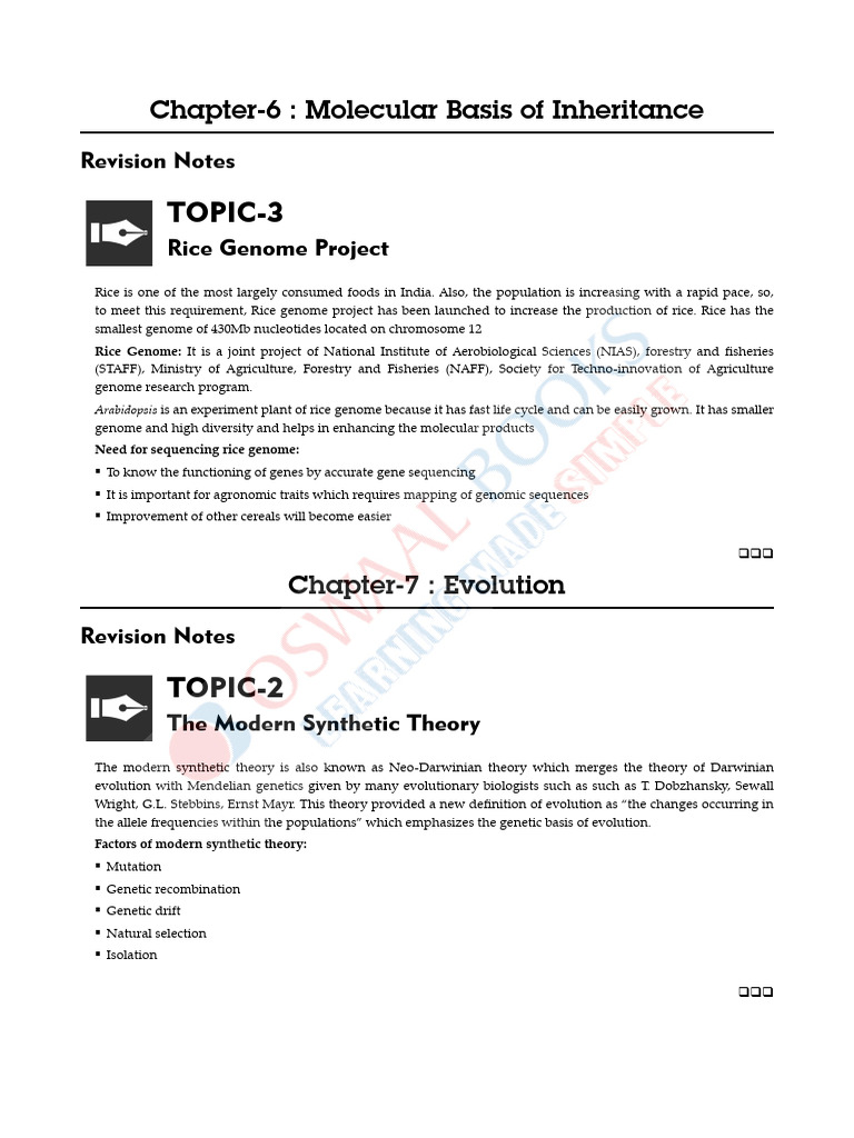 CBSE Class 12th Biology Supplement | PDF | Evolution | Vaccines