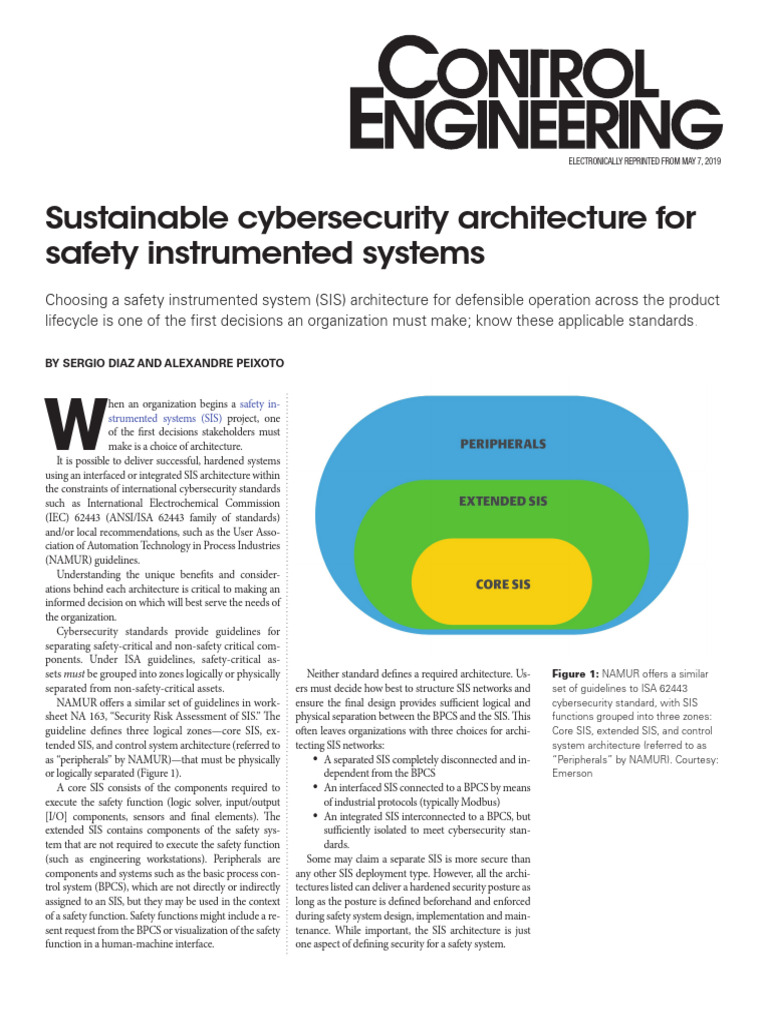 Article Control Engineering Sustainable Cybersecurity Architecture For Safety Instrumented ...