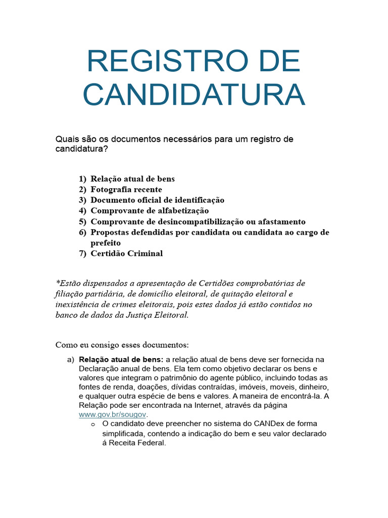 Registro de Candidatura | PDF