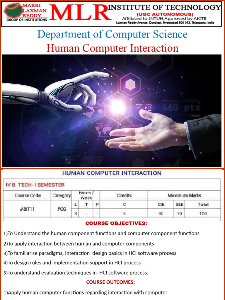 Hciunit 1 | PDF | Human–Computer Interaction | Graphical User Interfaces