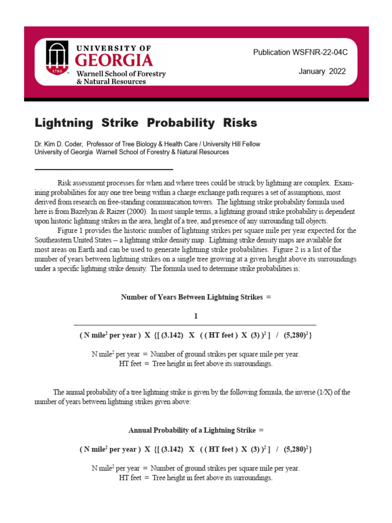 Lightning Strike Risk Assessment for Trees | PDF | Lightning | Electric ...