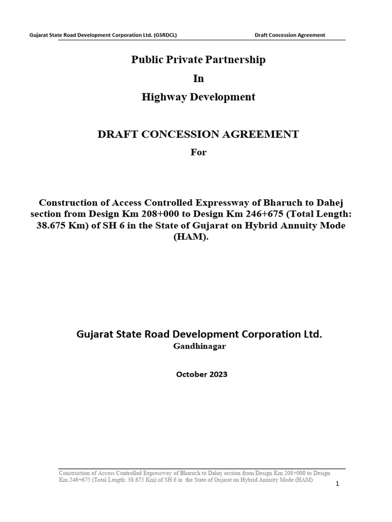 DCA and Schedule - E To S | PDF | Concession (Contract) | Request For Proposal