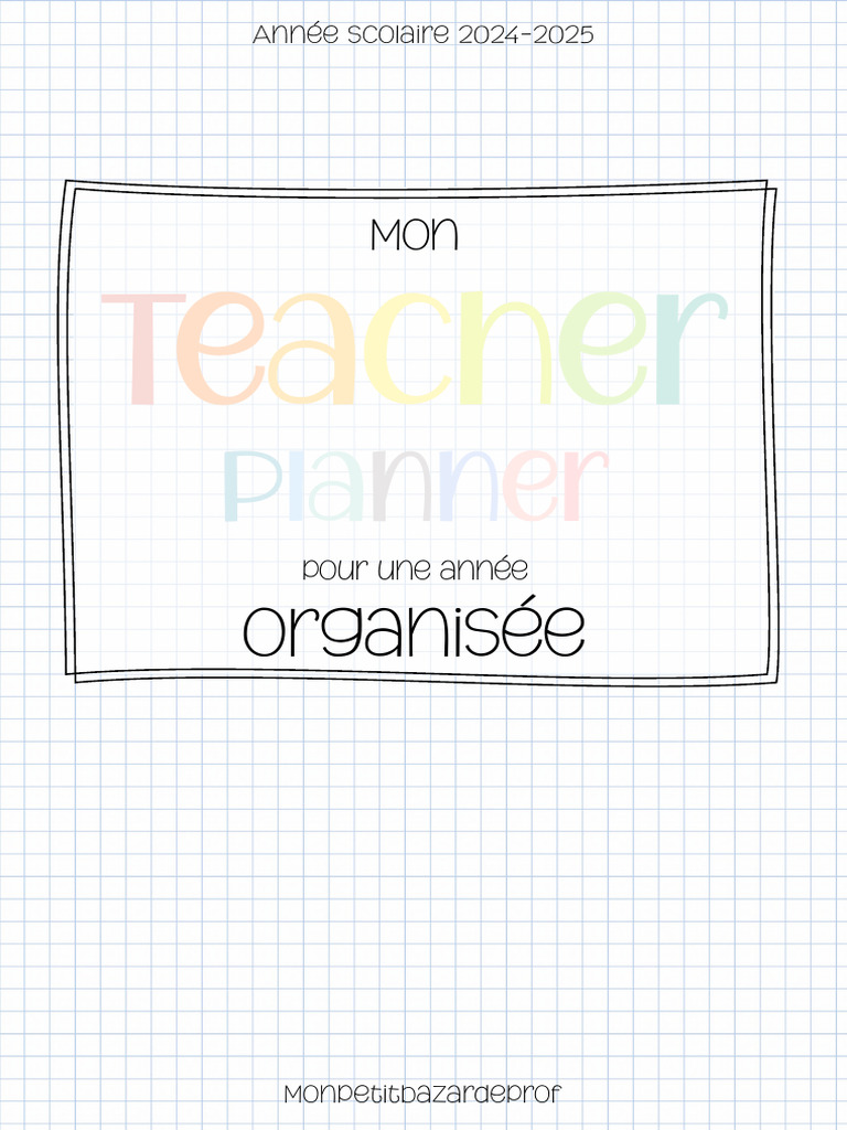 Planner Enseignant 2024-2025 | PDF