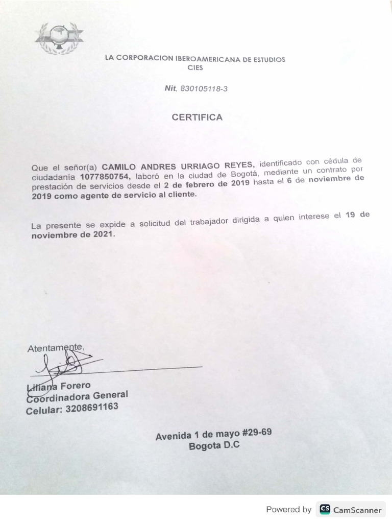 CERTIFICACION | PDF