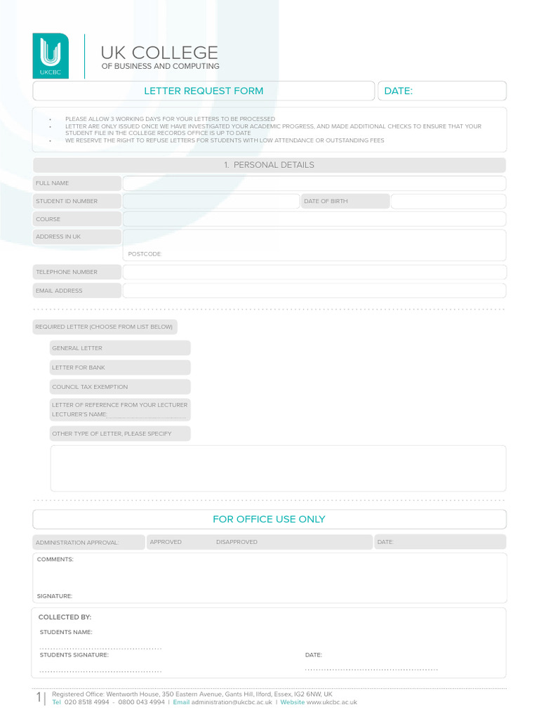 Letter Request Form_updated | PDF