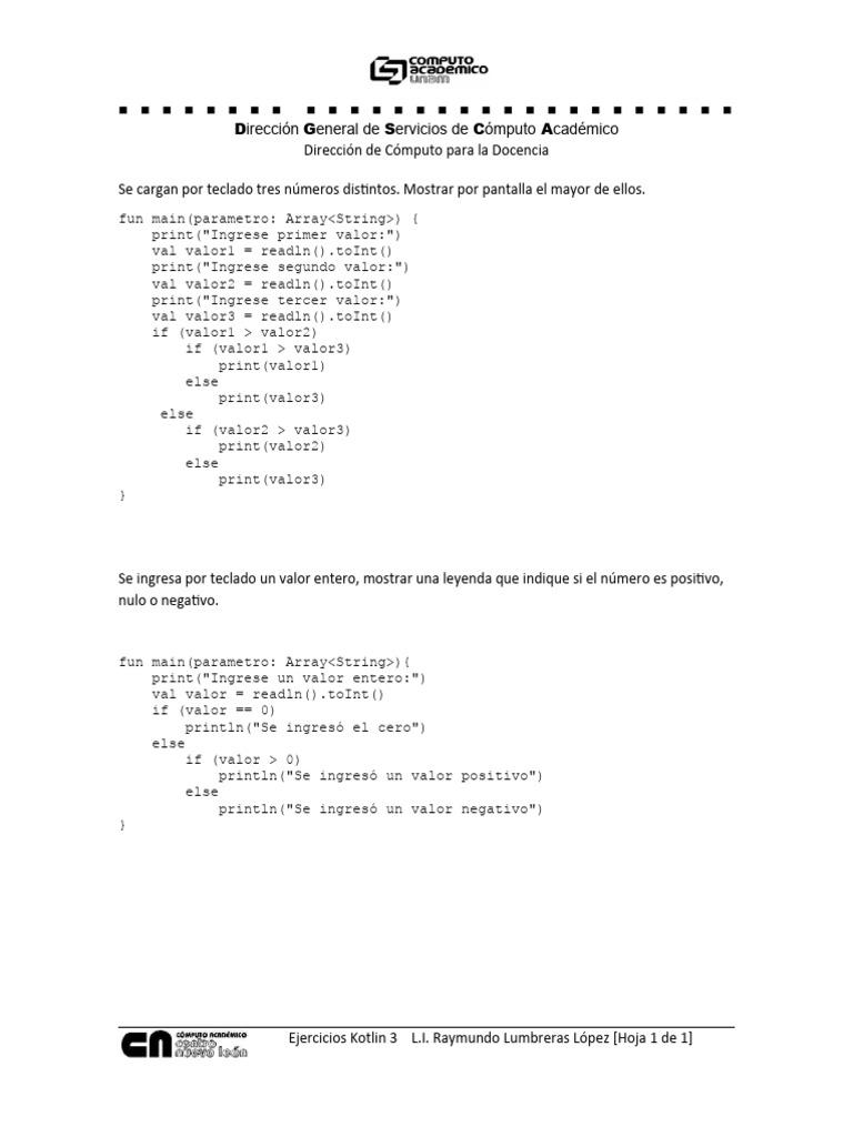 03 Ejercicios Kotlin | PDF