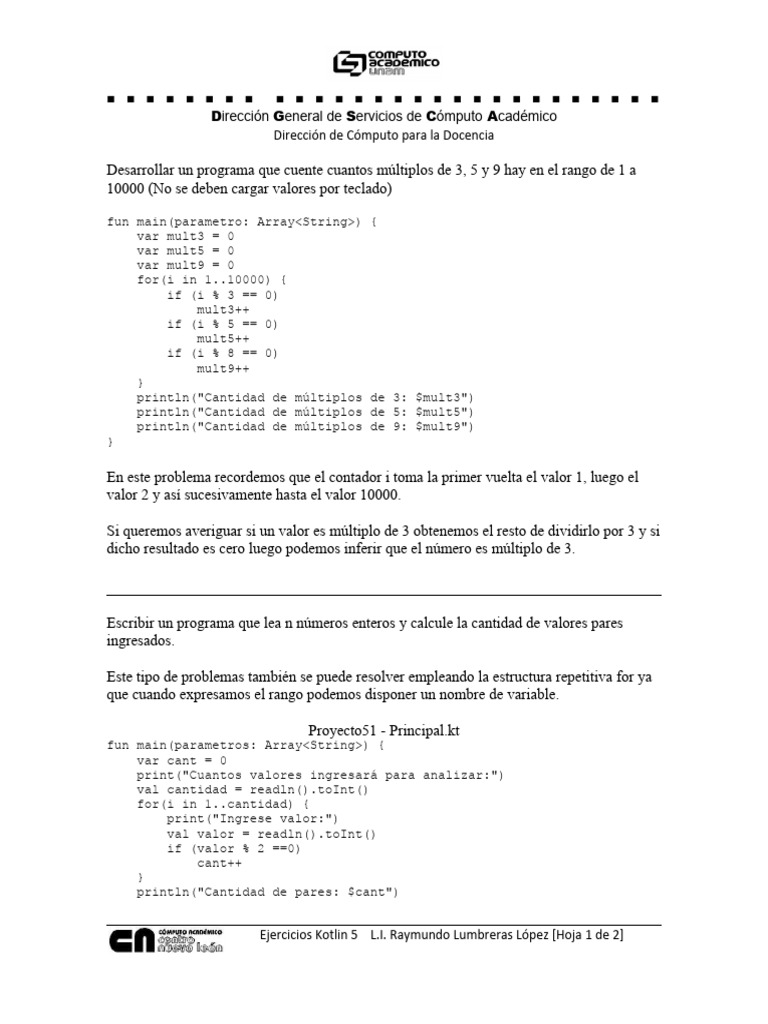 05 Ejercicios Kotlin | PDF