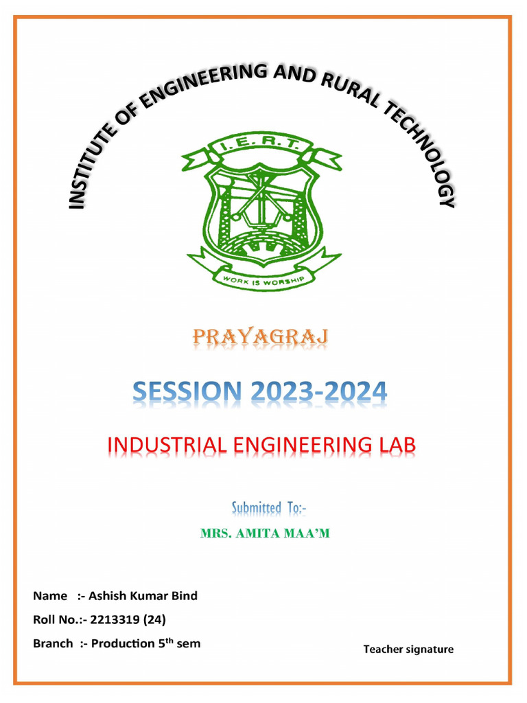 Ie Lab All Practical | PDF | Sampling (Statistics) | Engineering Tolerance