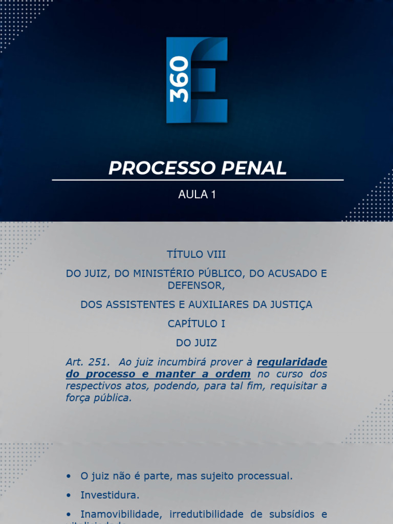 Aula 1 - Processual Penal | PDF