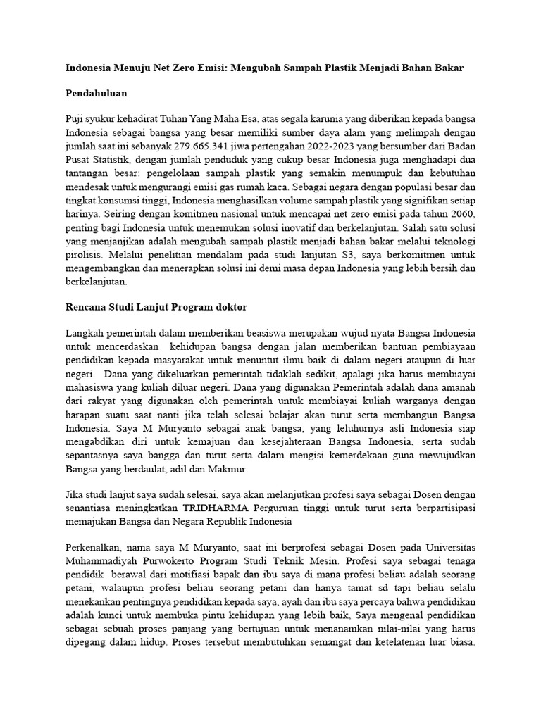 Essai Indonesia Menuju Net Zero Emisi | PDF