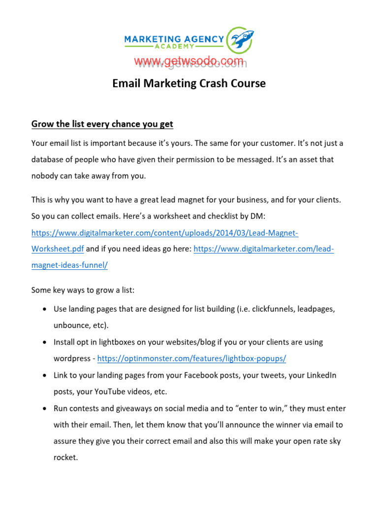 03-Email Marketing Crash Course | PDF | Computer Mediated Communication ...