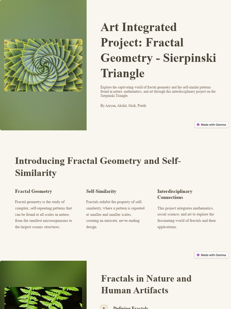 Art Integrated Project Fractal Geometry Sierpinski Triangle | PDF | Fractal | Pattern