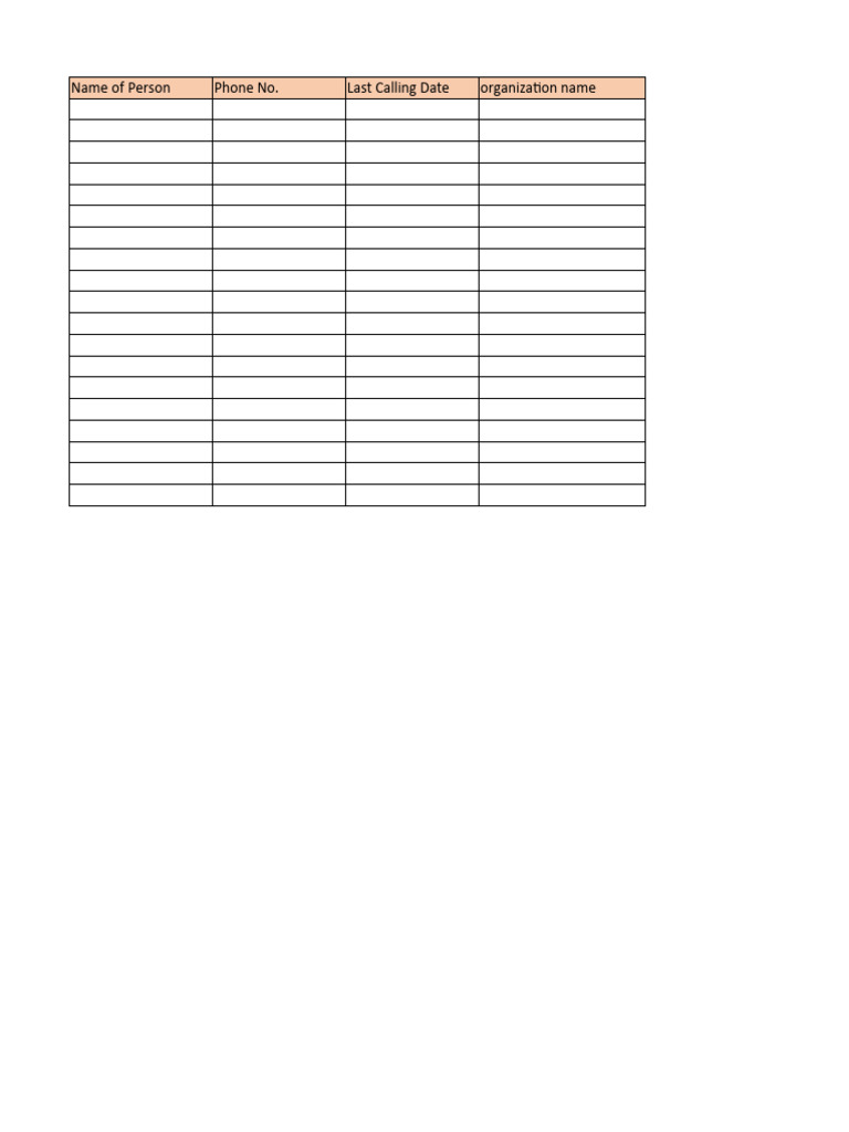 Calling Template | PDF