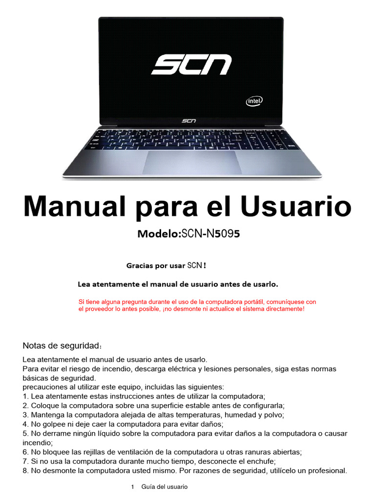 SCN Manual Para El Usuario Modelo SCN-N5095 | PDF | USB | Windows 10