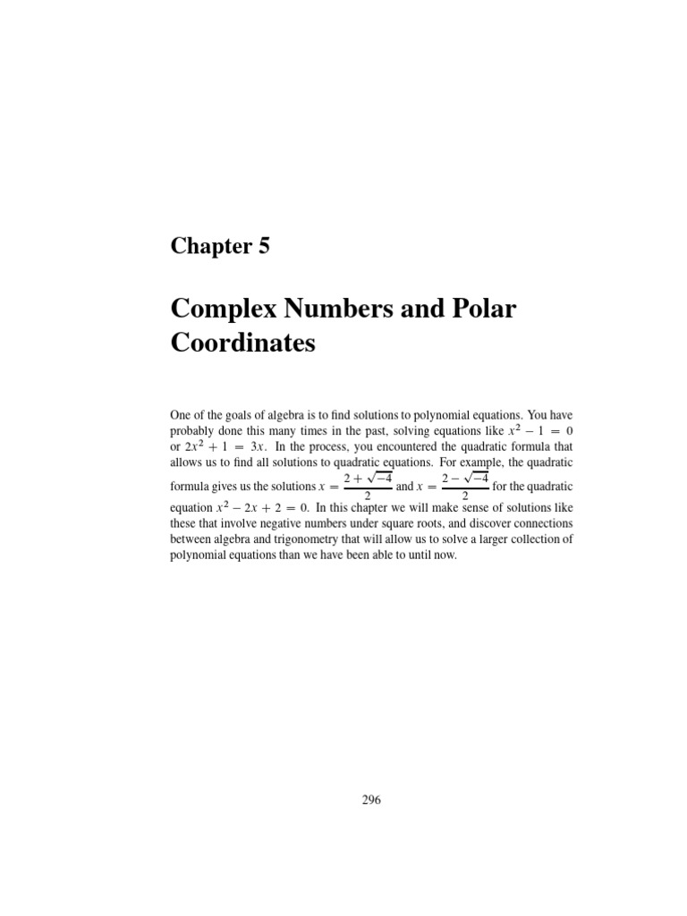 Complex Numbers and Polar Coordinates | PDF | Complex Number ...