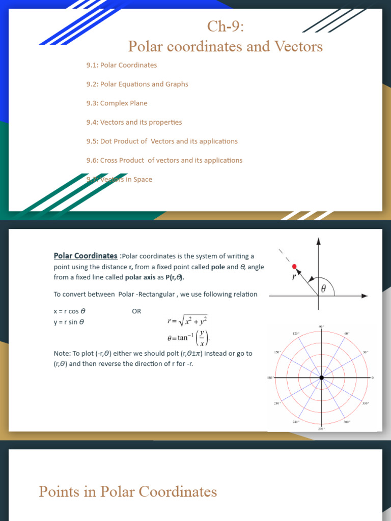 Polar & Vector Math Essentials | PDF | Cartesian Coordinate System ...