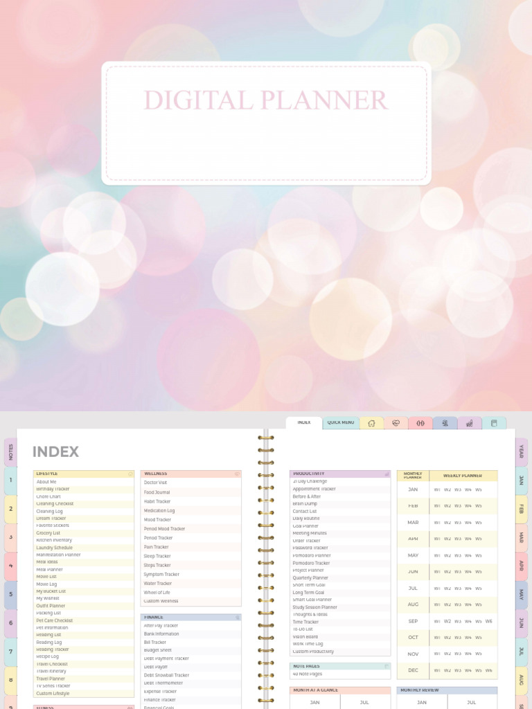 All in One Digital Planner - 2024 Monday | PDF