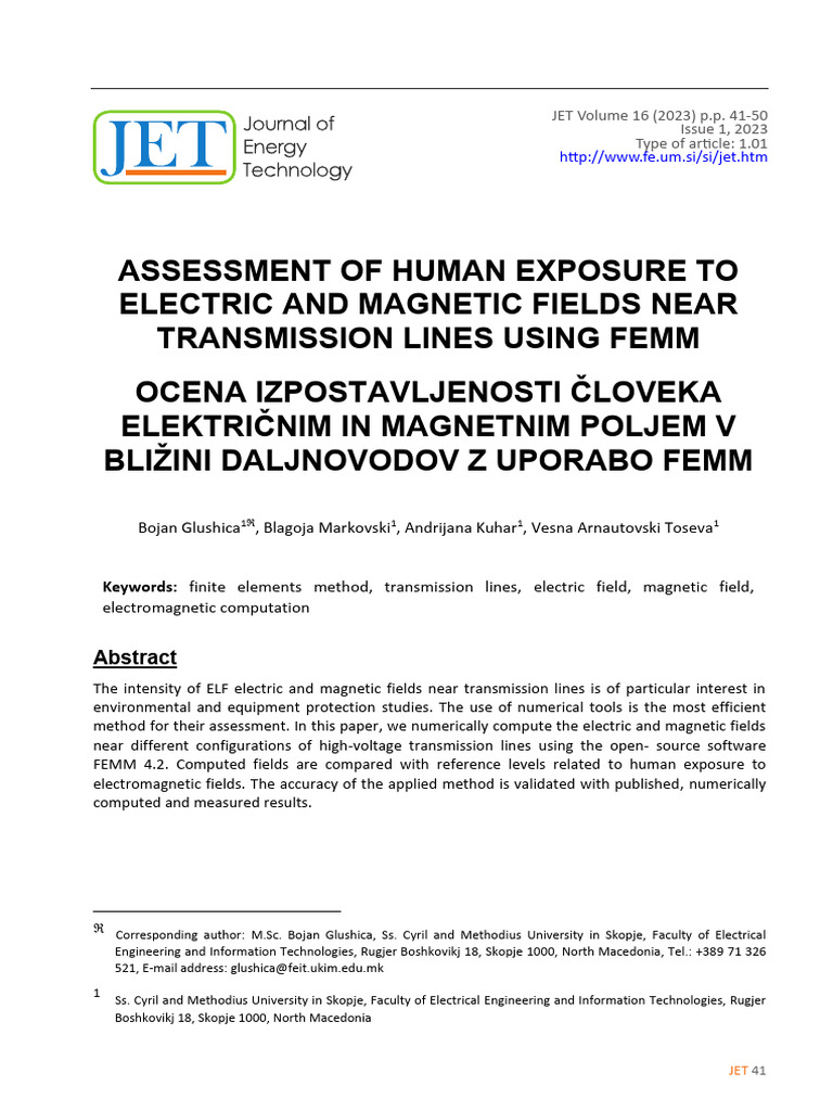 Human Exposure to EM Fields Near OTL | PDF | Magnetic Field | Root Mean ...