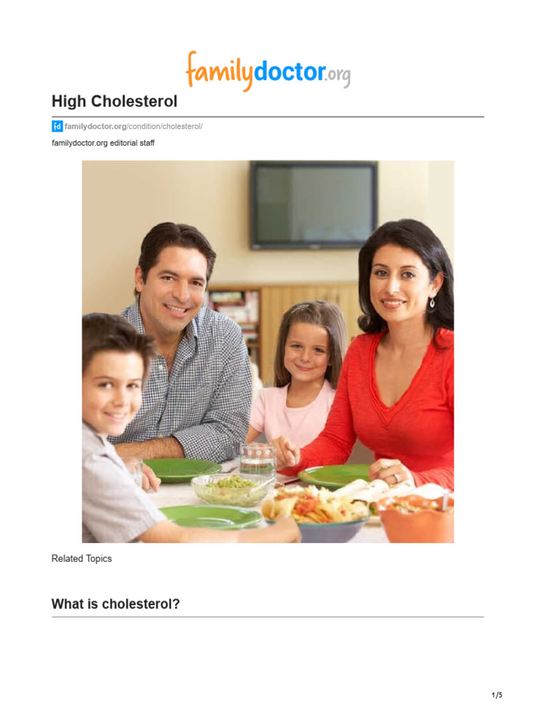 High Cholesterol | PDF | Cholesterol | High Density Lipoprotein