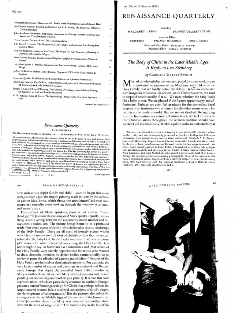 Bynum - The Body of Christ in The Later Middle Ages | PDF | Mary ...