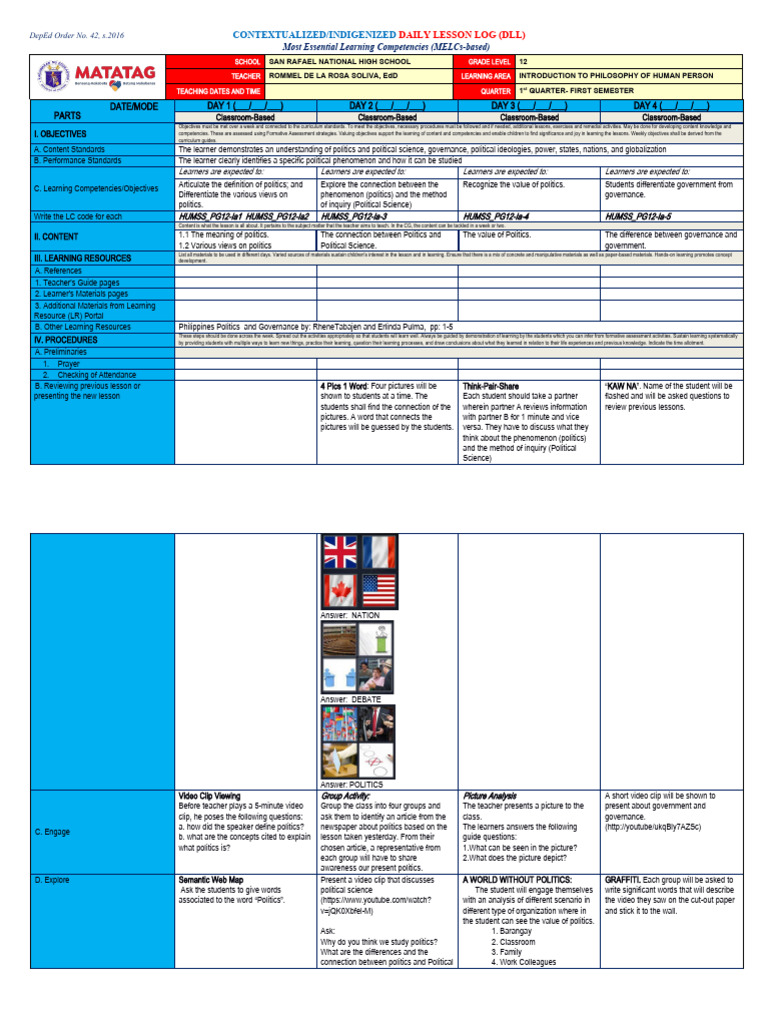 WLP - Polgov Week 1 | PDF | Learning | Governance