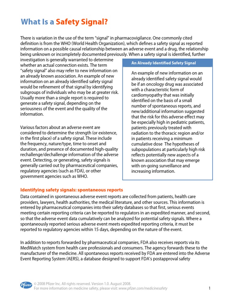 2-4 What Is A Safety Signal | PDF | Clinical Trial | Pharmaceutical Drug