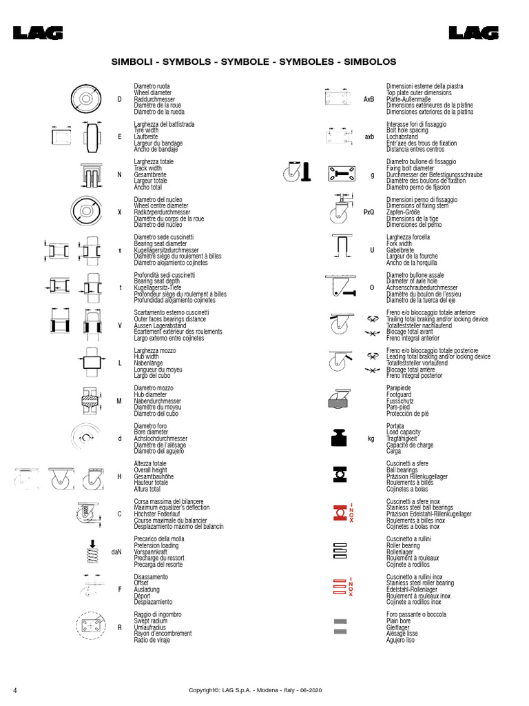 LAG Catalogo Legenda-Simboli | PDF | Roue | Machine