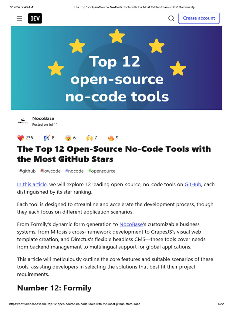 The Top 12 Open-Source No-Code Tools With The Most GitHub Stars - DEV ...