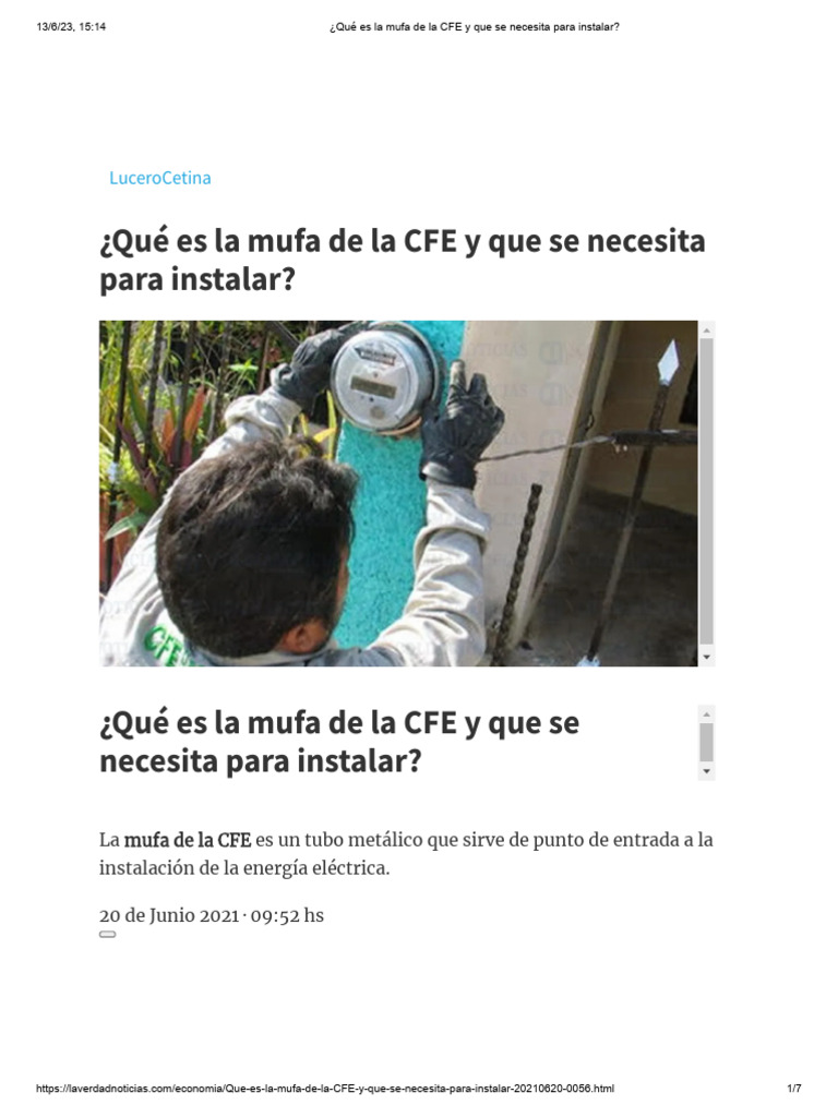 Qué Es La Mufa de La CFE y Que Se Necesita para Instalar | PDF ...