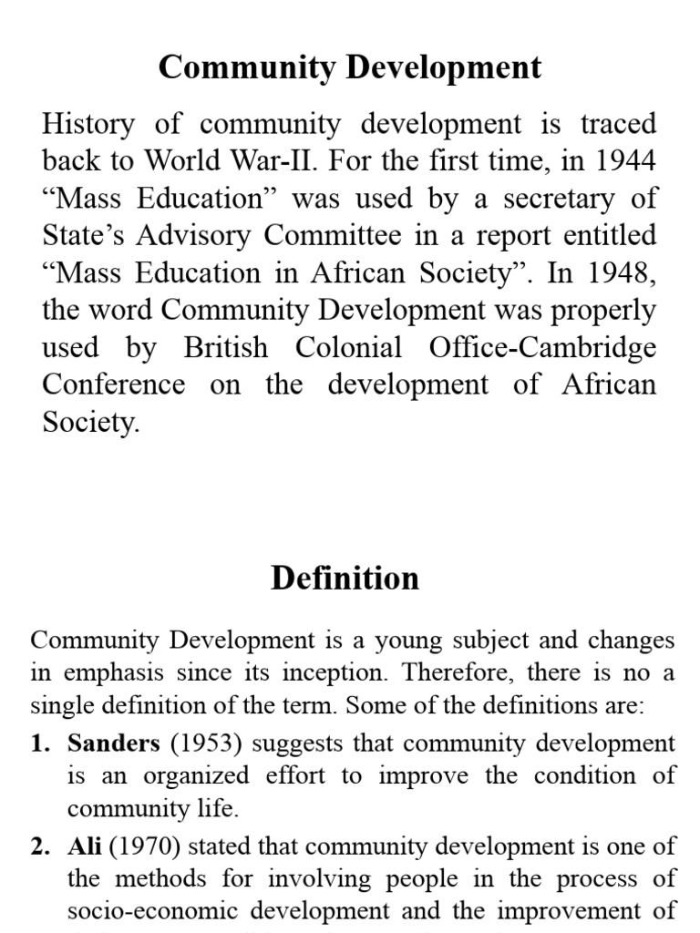 Understanding Community Development History Pdf Empowerment Community