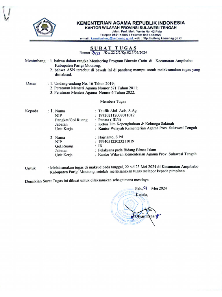 Monitoring Bimwin Catin | PDF