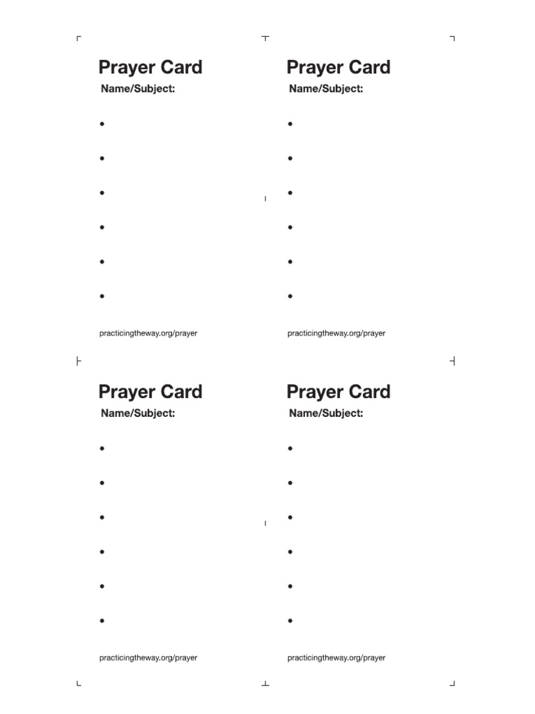 PTW Prayer Cards | PDF