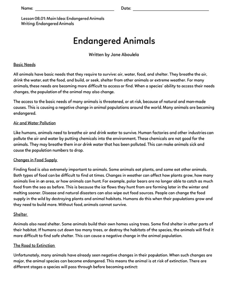 Endangered Animals 0000082381 | PDF